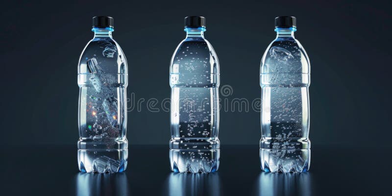 Three Bottles of Water on a Table, Suitable for Various Concepts Stock ...