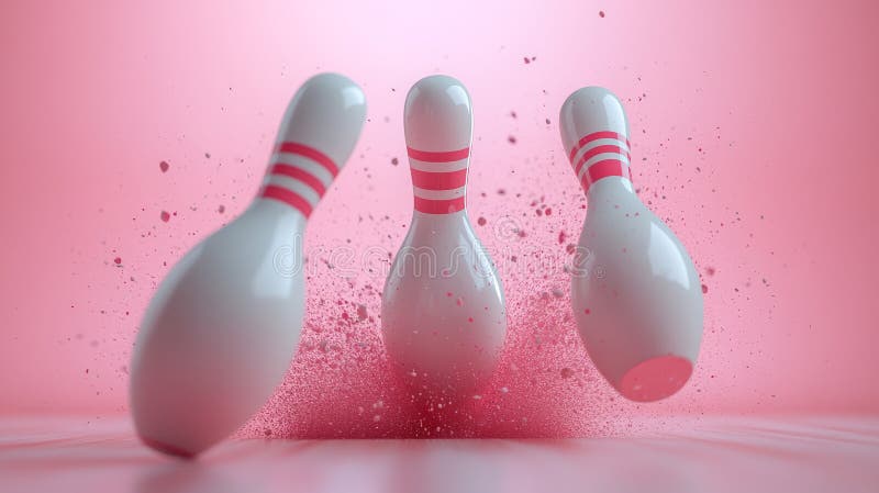 Three Bowling Pins Motion Pink Background Stock Photos - Free & Royalty ...