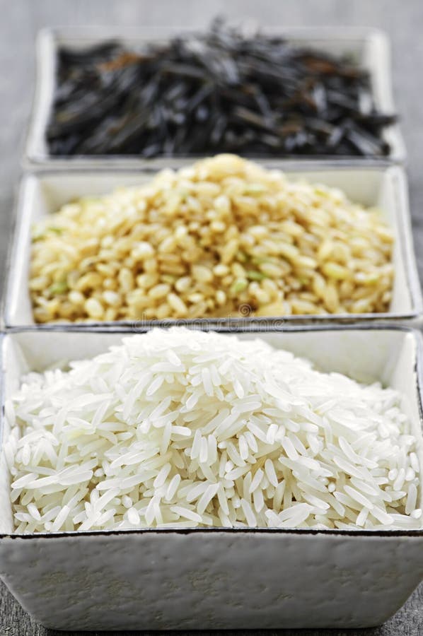 Three bowls of rice stock photo. Image of details, ingredient - 12326082