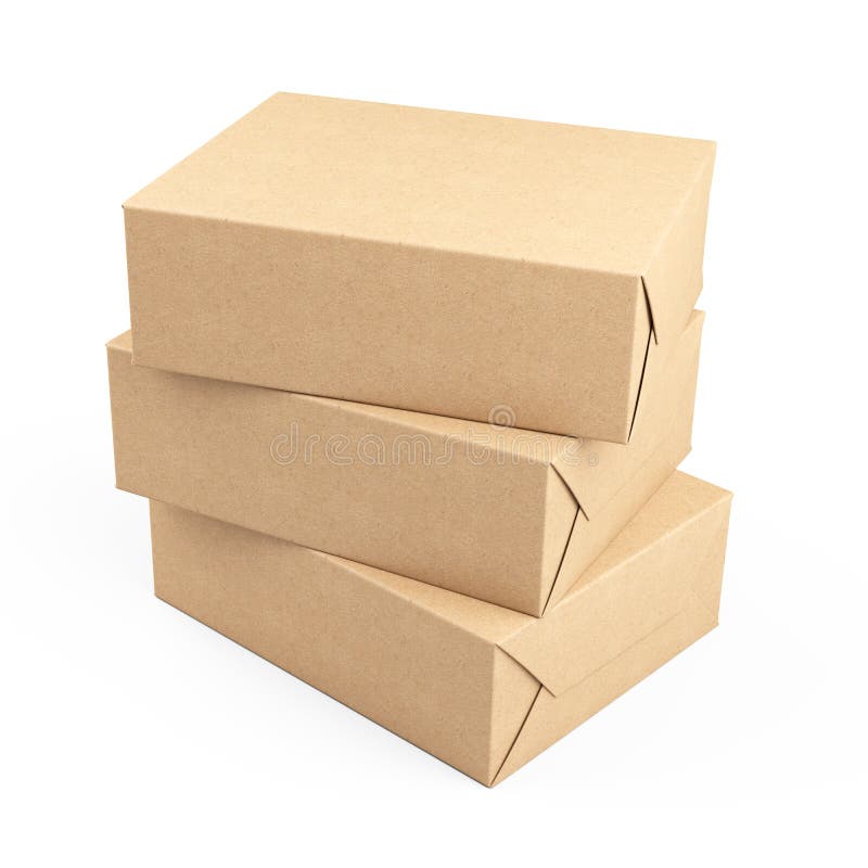 Three Box Wrapped in Recycled Paper. Parcel or Gift Stock Illustration ...