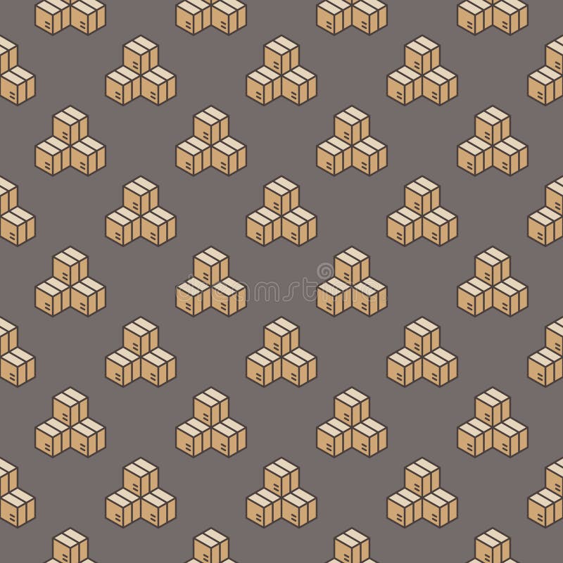 Three Boxes Creative Seamless Pattern - Vector Logistics Concept ...