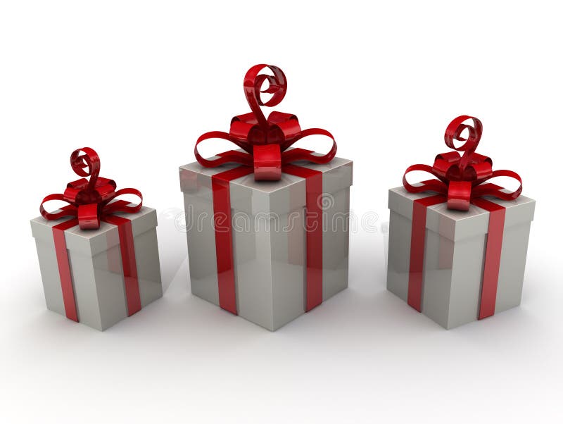 Three boxes with gifts stock illustration. Illustration of boxes ...