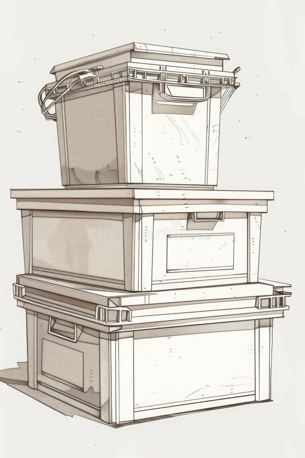 Three Boxes Piled Up on Top of Each Other Stock Photo - Image of ...