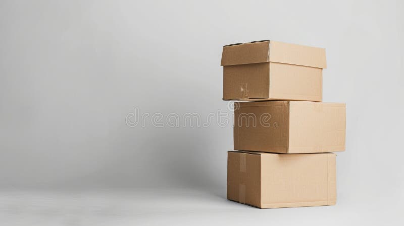 Three Boxes Stacked on Top of Each Other Stock Image - Image of ...