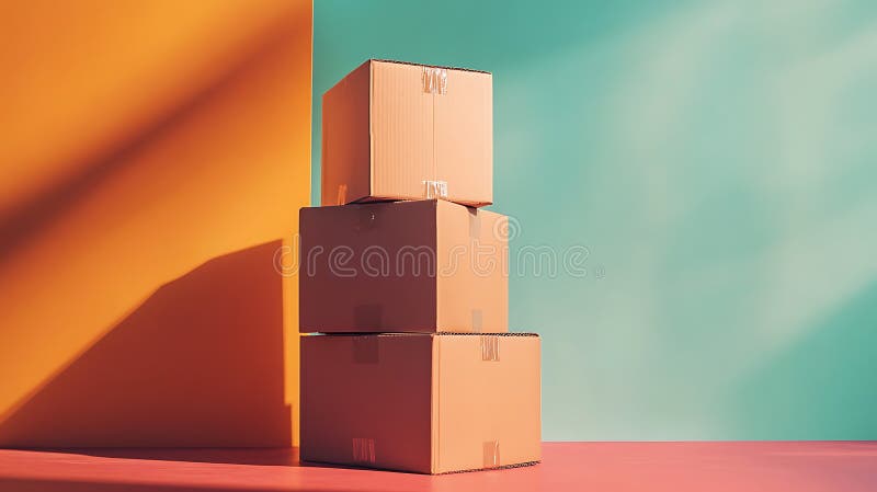 Three Boxes Stacked on Top of Each Other Stock Illustration ...
