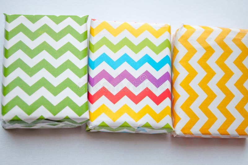 Three Boxes in the Style of a Multi-colored Wave Stock Photo - Image of ...