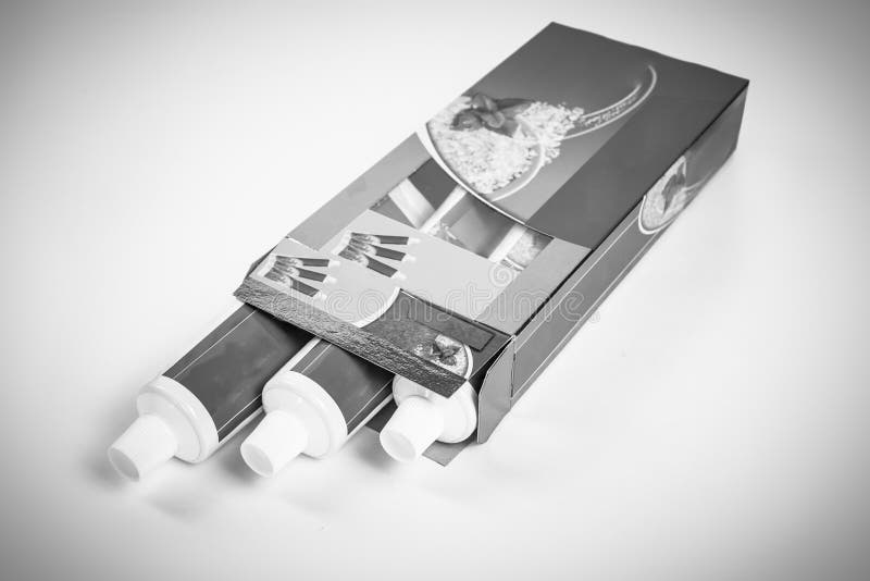 Three Boxes of Toothpaste Pack Size Isolated on White Stock Image ...