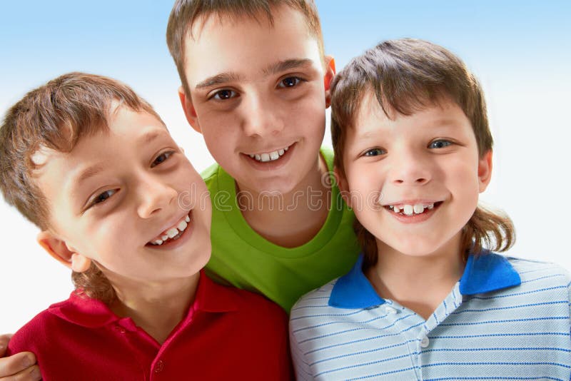 Three Boys stock photo. Image of male, buddies, picket - 6852722