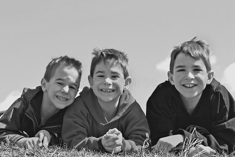 Three Boys Eating Watermelon Stock Photo - Image of backyard, handsome ...