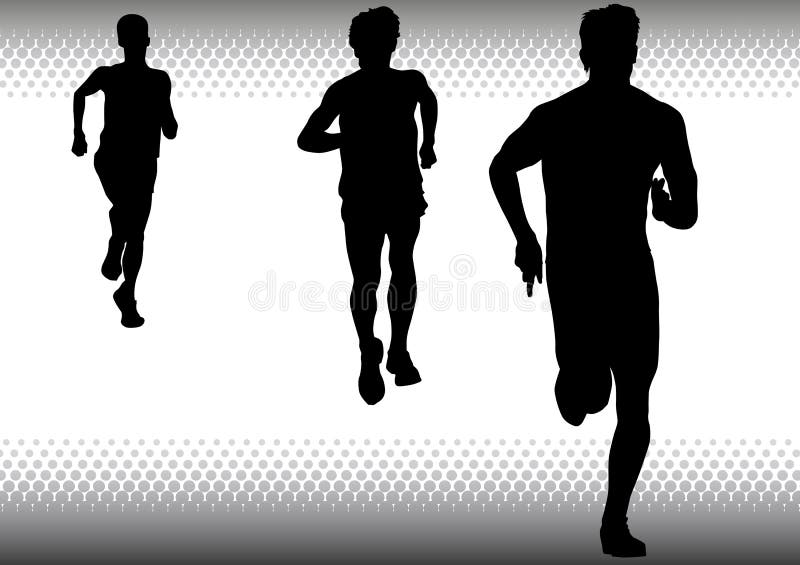 Three boys running stock vector. Illustration of aerobics - 12885094