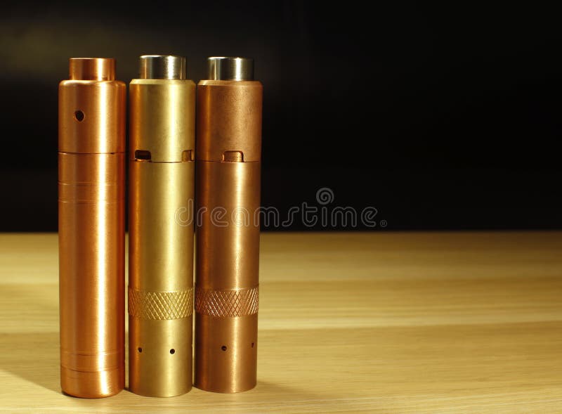 Three Brass and Copper Mechanical Mods for Vaping Electronic Cigarette ...