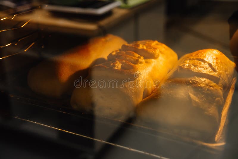 Three Bread Rolls Baked in the Oven Stock Image - Image of food, bake ...
