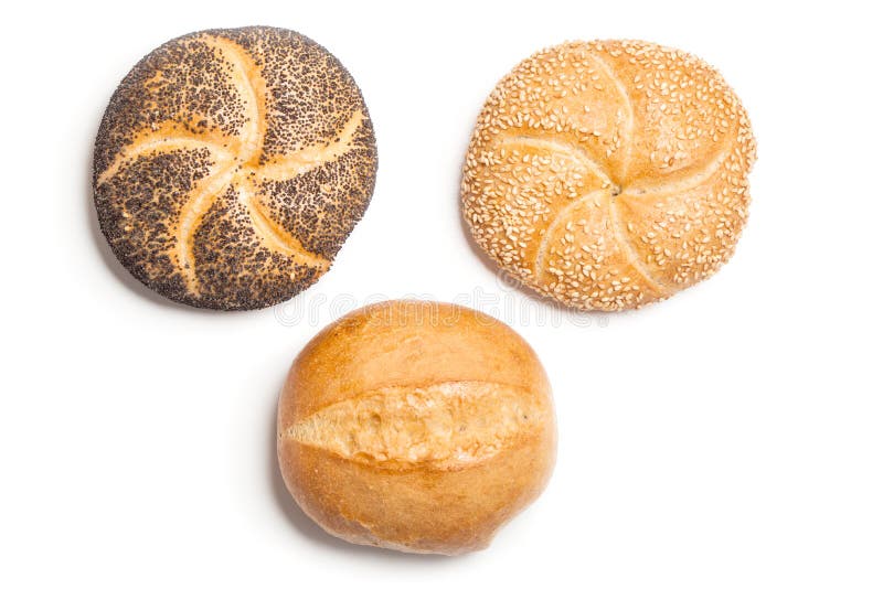 Three bread rolls, cutout stock image. Image of cover - 38269051