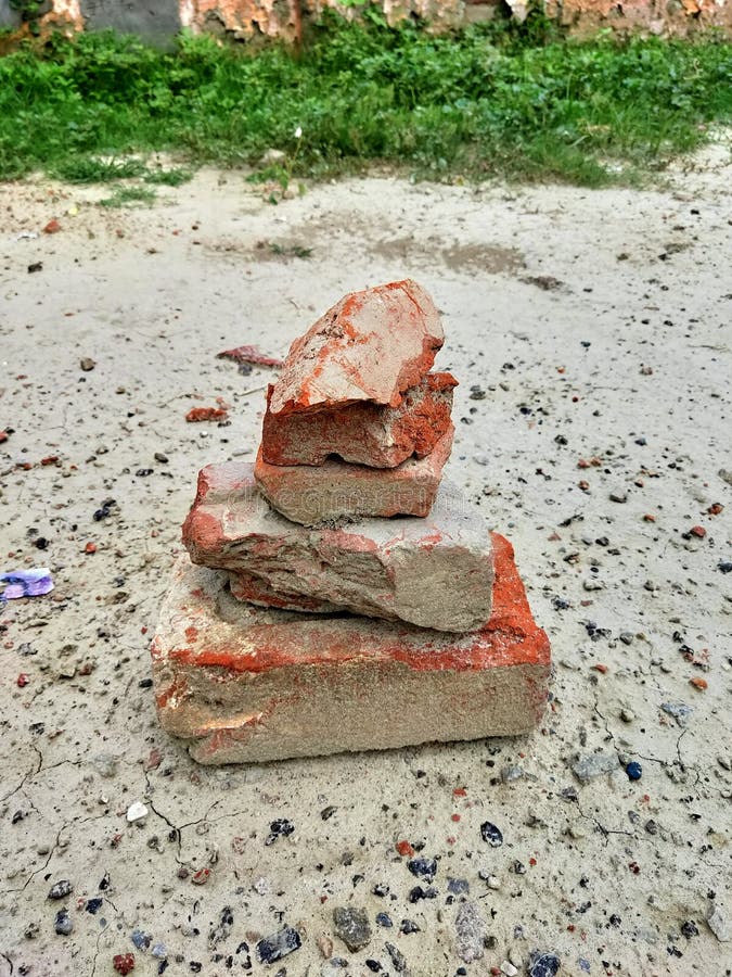 Three Bricks Placed in a Horizontal Manner Stock Photo - Image of ...