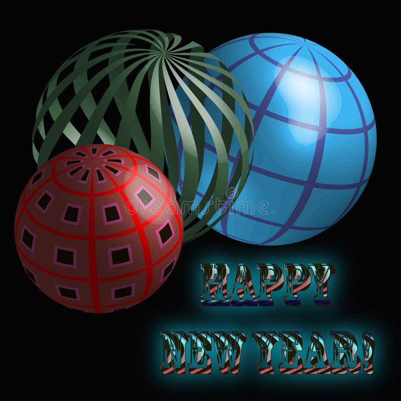 Three Bright 3D Balls stock vector. Illustration of decoration - 33529349