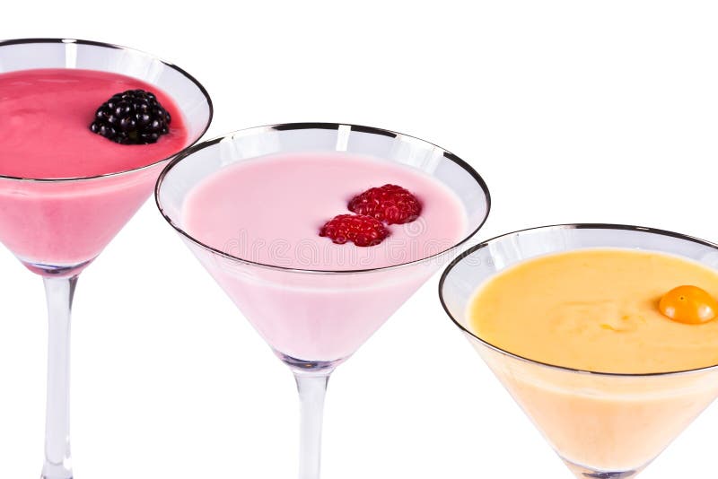 Three Bright Multi-coloured Cocktails Stock Image - Image of isolated ...