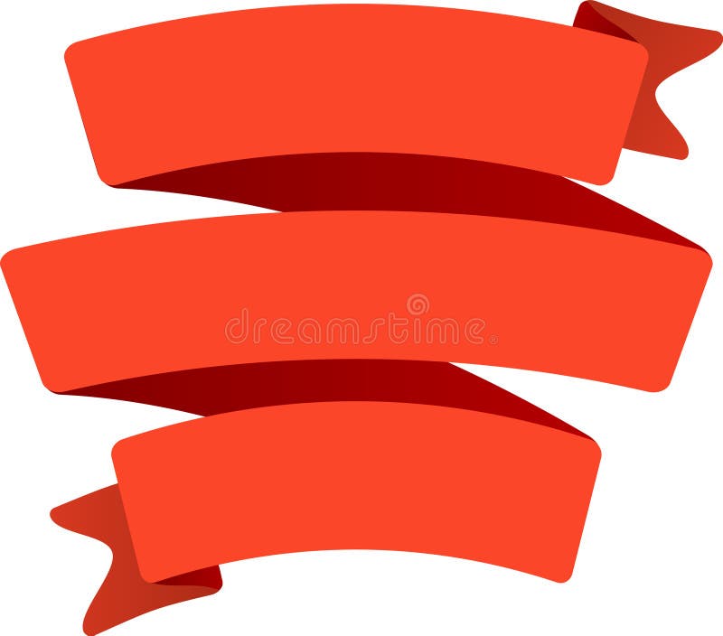 Three Bright Red Ribbons are Elegantly Waving, Forming Horizontal Lines ...