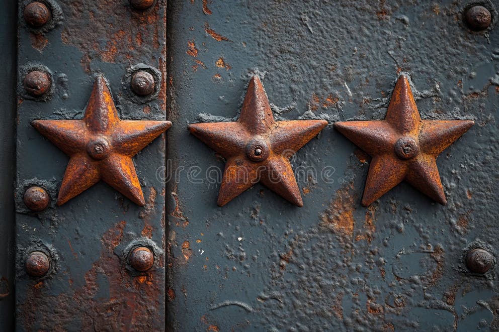 Three Bronze Stars Featuring a Textured, Embossed Surface are ...