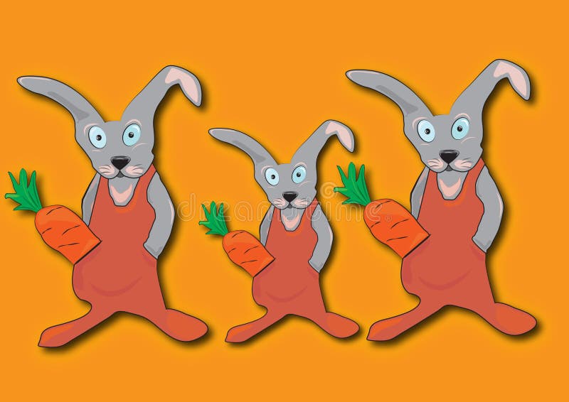Three rabbit brothers stock illustration. Illustration of easter - 29920230