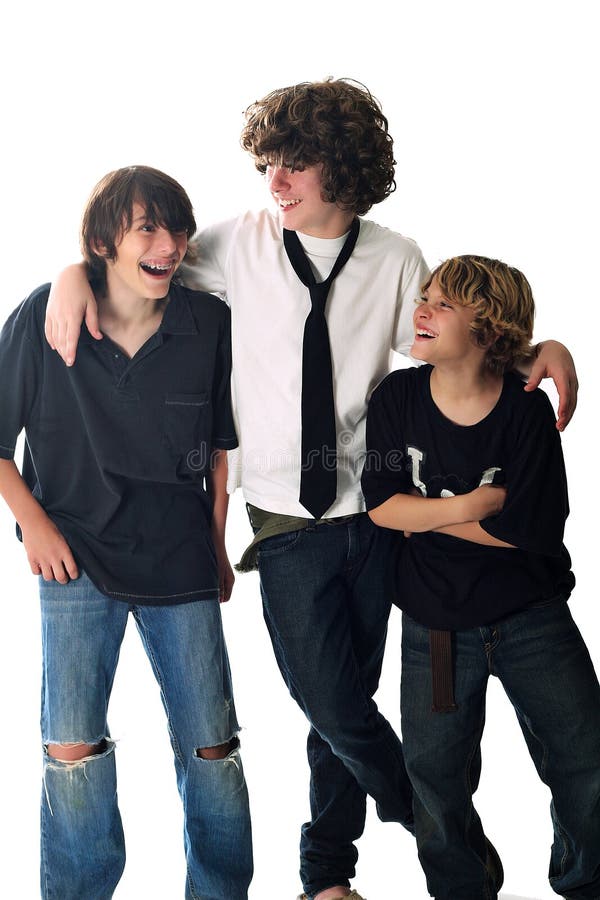 Three Brothers Laughing Together Stock Image - Image of children ...