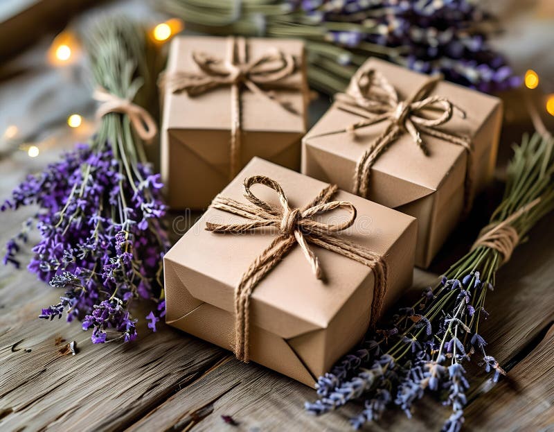 Three Brown Boxes Tied with Twine Stock Illustration - Illustration of ...