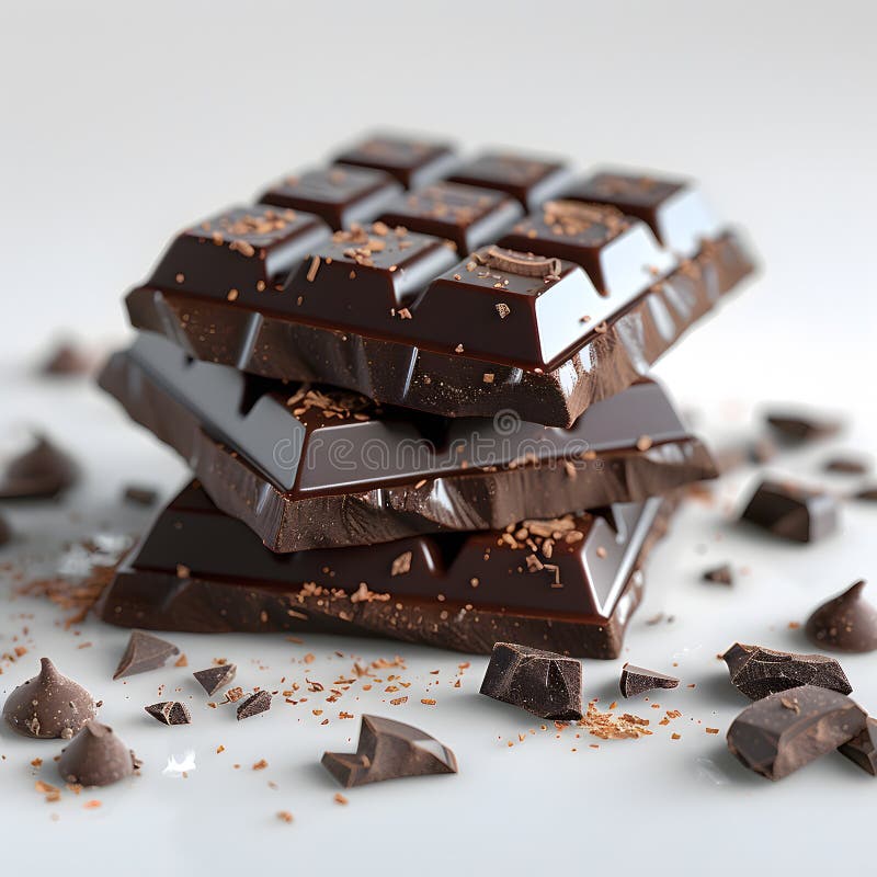 Three Brown Chocolate Bars Stacked on Top of Each Other Stock Image ...