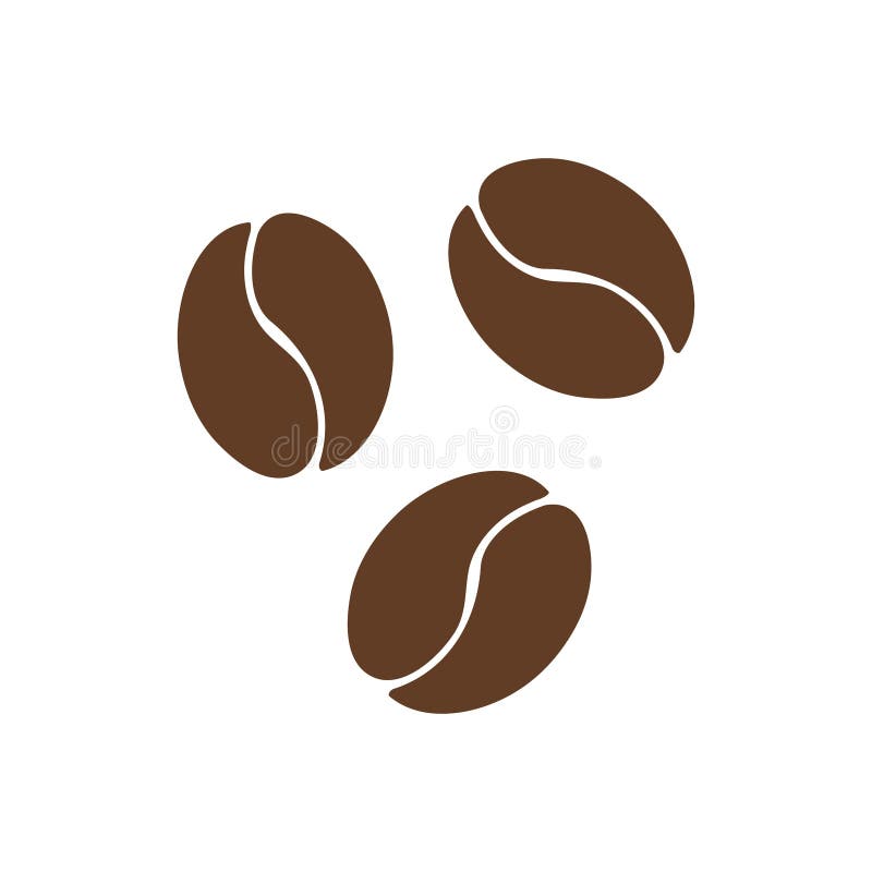 Three Brown Coffee Beans Vector Icon Stock Illustration - Illustration ...