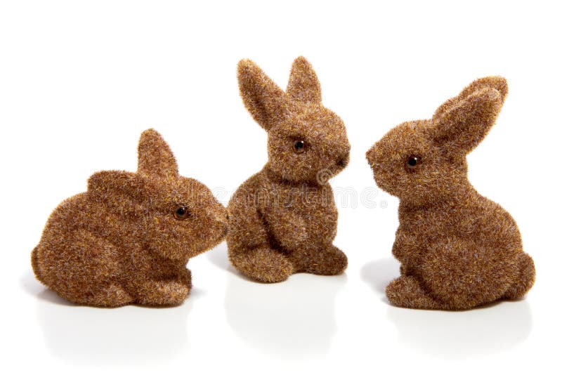 Three brown easter bunnies stock image. Image of hairy - 13207057