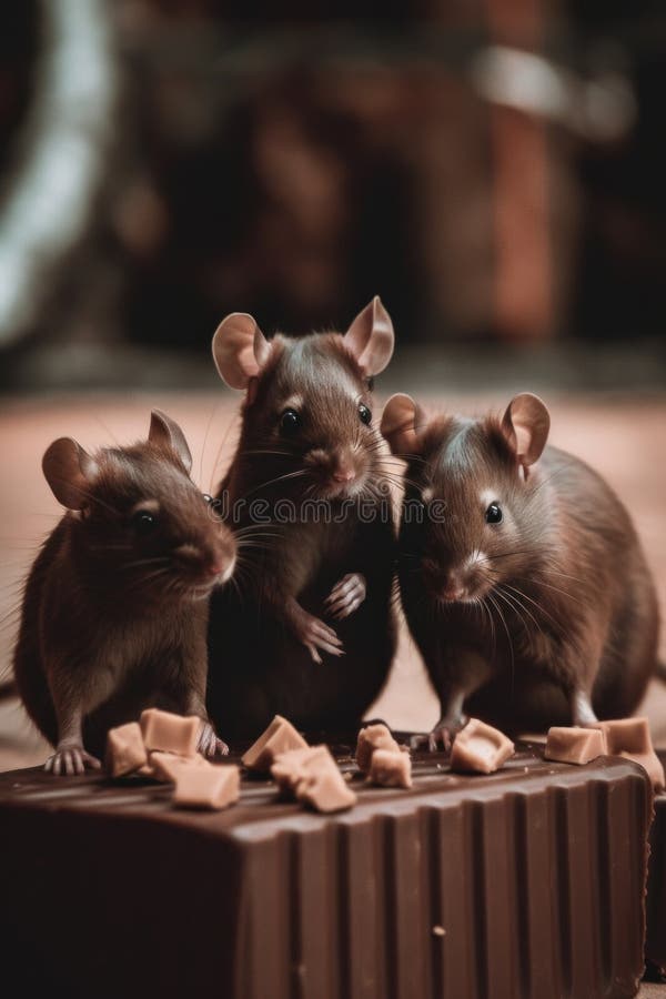 Brown Mice Holding Red Packet Stock Illustration - Illustration of ...