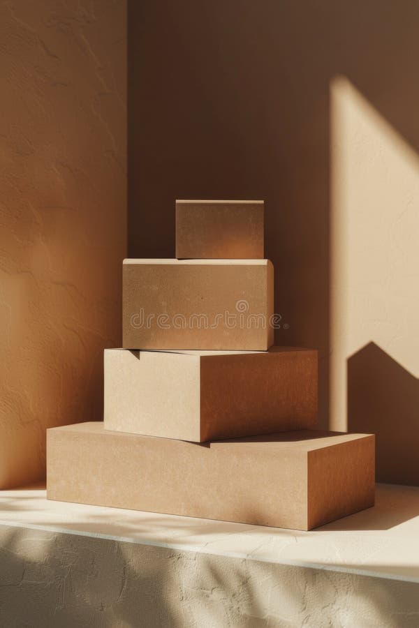 Three Brown Stairs in a Room, Great for Interior Design or Construction ...