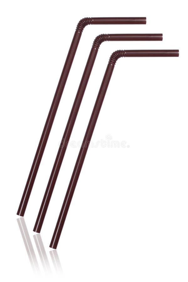 Three Brown Straws Isolated on White Stock Image - Image of group ...