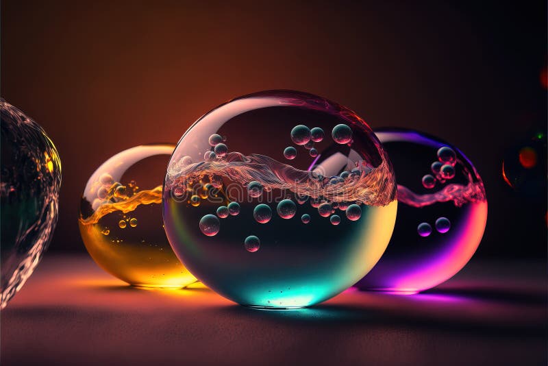 Three Bubbles Isolated on a White Background. Bubbles in a Row Stock ...