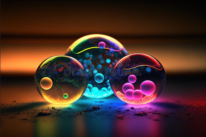 Three Bubbles Isolated on a White Background. Bubbles in a Row Stock ...