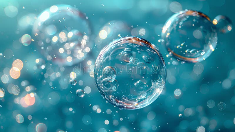 Three Bubbles Floating in the Air, Each One with a Different Color. AI ...