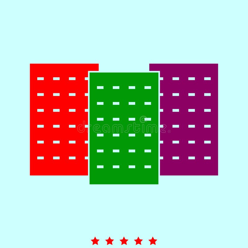Three Building it is Color Icon . Stock Vector - Illustration of home ...