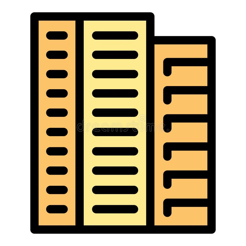 Three Buildings with Multiple Windows Facade Forming Cityscape Stock ...