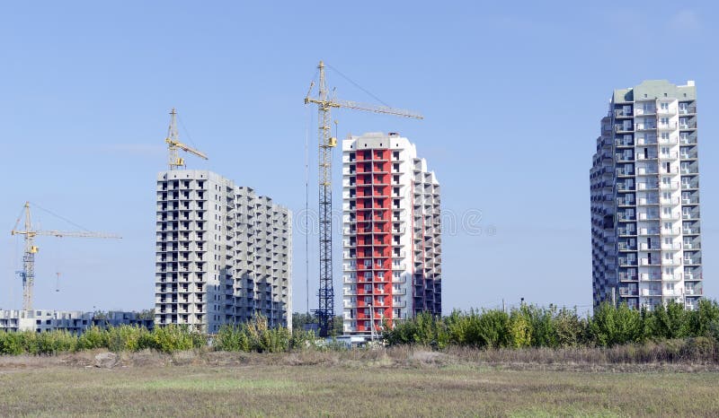 General View of the Construction Site in the Open Field. Stock Photo ...