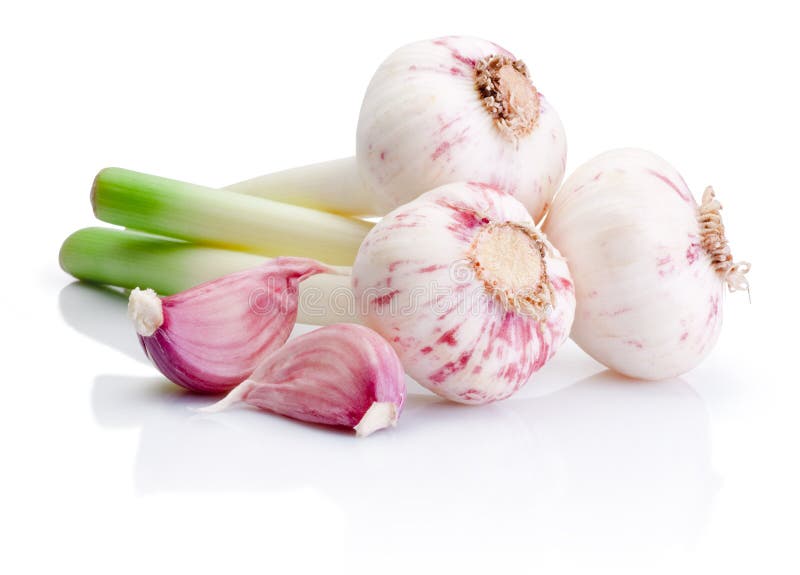 Garlic, Pieces, Allspice And Fresh Lettuce Bunch Stock Image - Image of ...