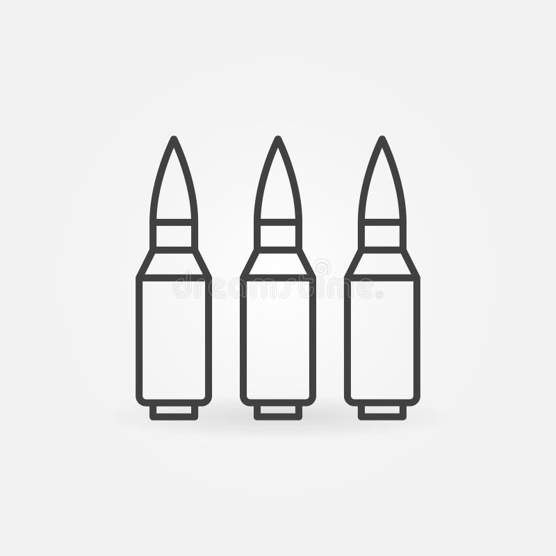 Three Bullets Outline Icon. Ammo Vector Symbol Stock Vector ...