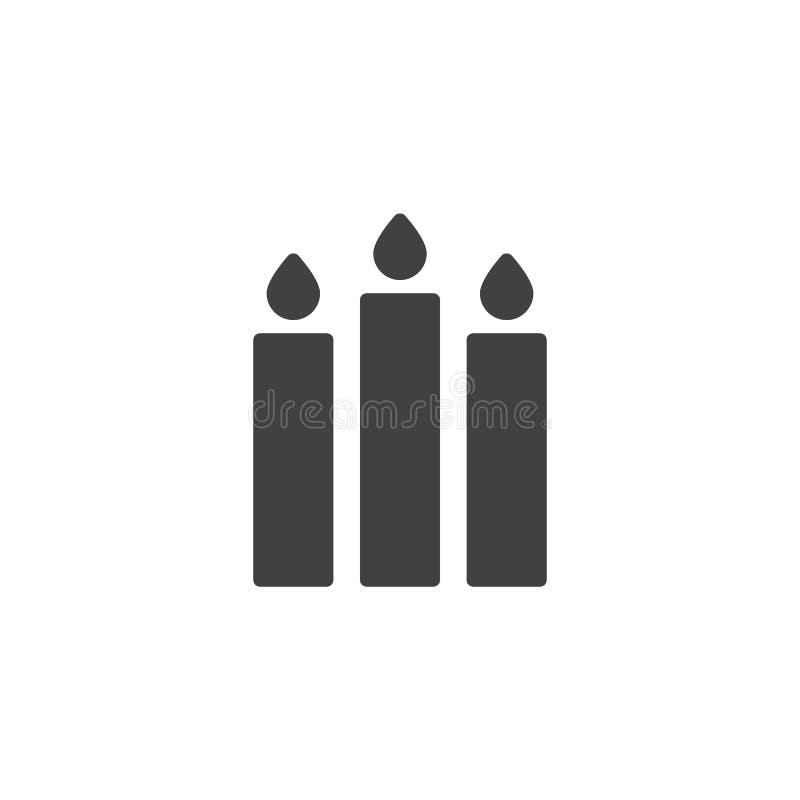 Three Burning Candles Outline Icon Stock Vector - Illustration of ...