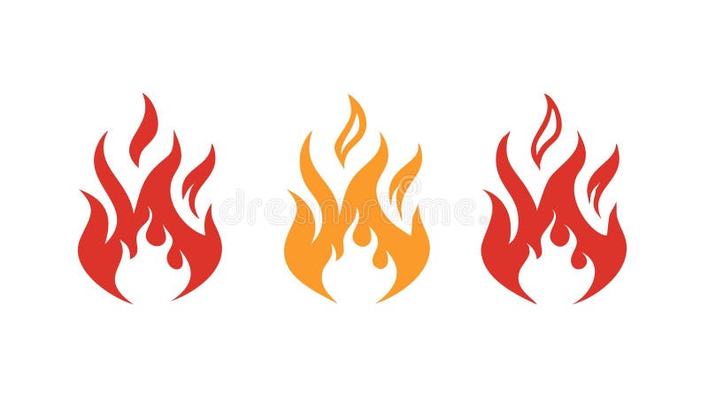 Three Burning Flames Fire Heat Symbol Vector, Vector Design Generative ...