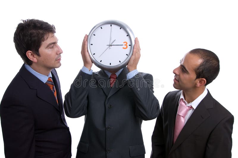 Three Business Men with Clock Stock Image - Image of predict ...
