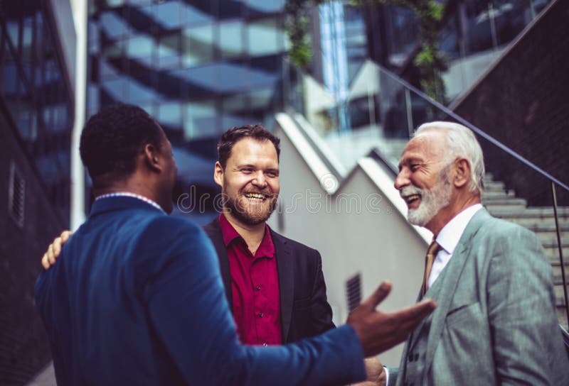 Three business men talking stock image. Image of american - 222043183