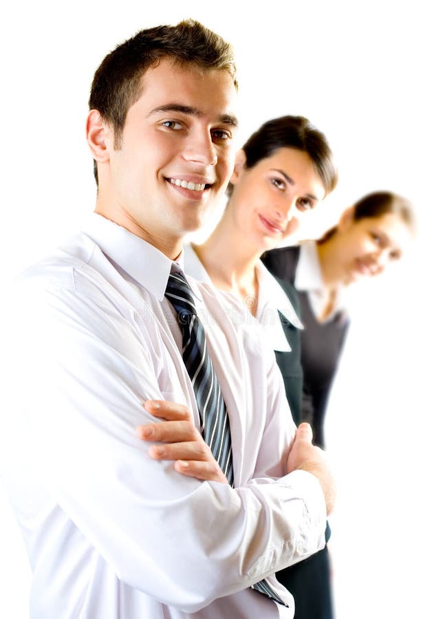 Three business people stock image. Image of happy, group - 3171211