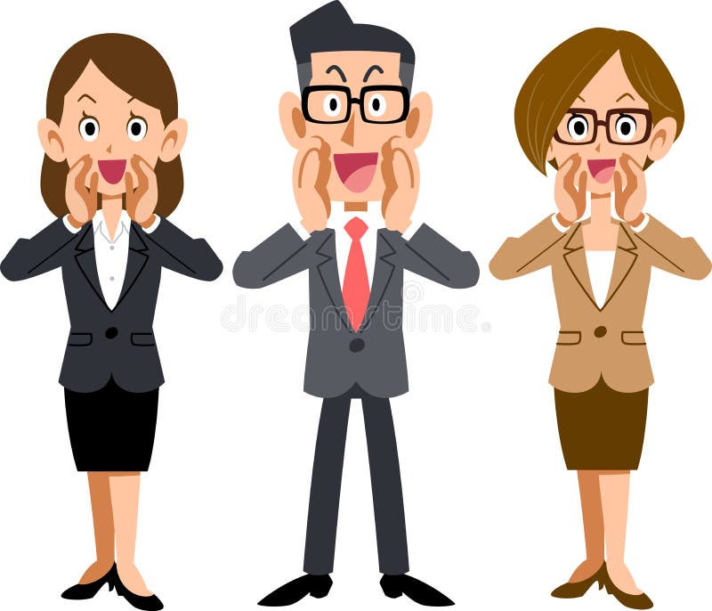 Three Business People Calling Out Loud Stock Vector - Illustration of ...