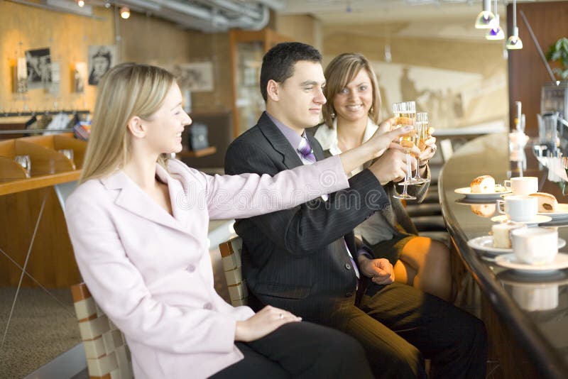 Three of Business People Making Toast Stock Photo - Image of happy ...