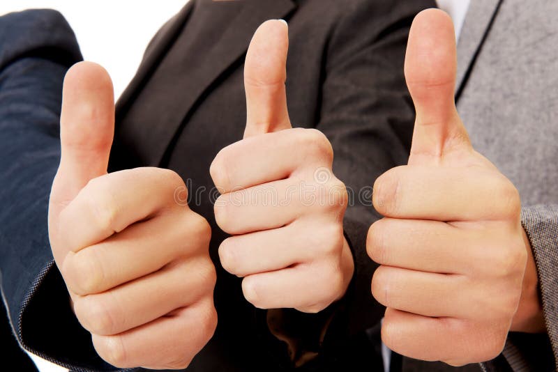 Three Business People Showing Thumbs Up Stock Photo - Image of ...
