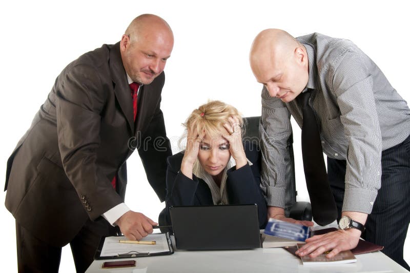 Three Business People Working at Meeting Stock Photo - Image of group ...