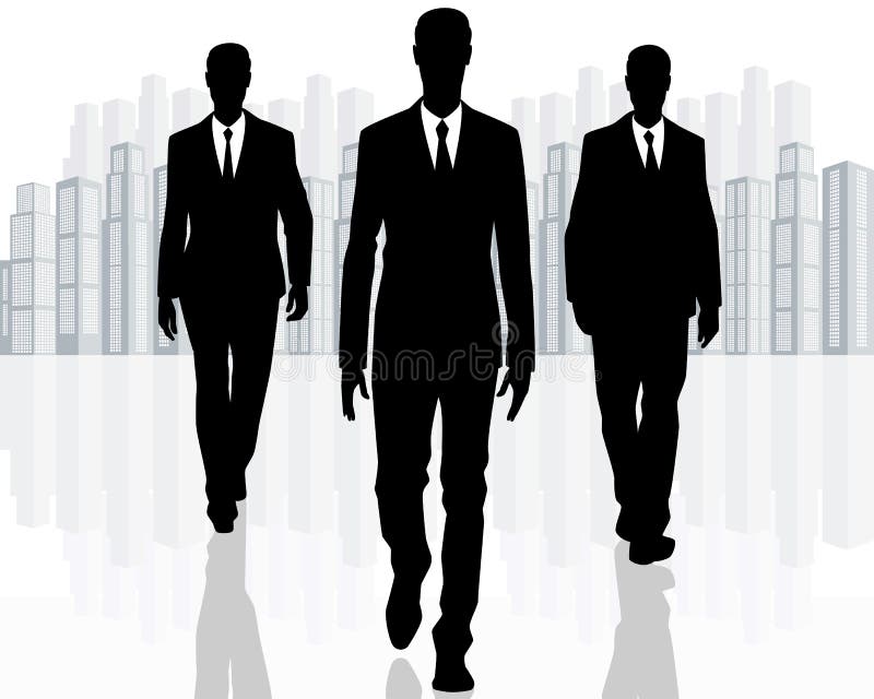 Three businessman goes stock vector. Illustration of success - 73472006