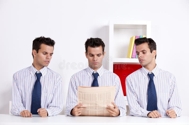 Three Businessman Discussing Plans at Office Stock Photo - Image of ...